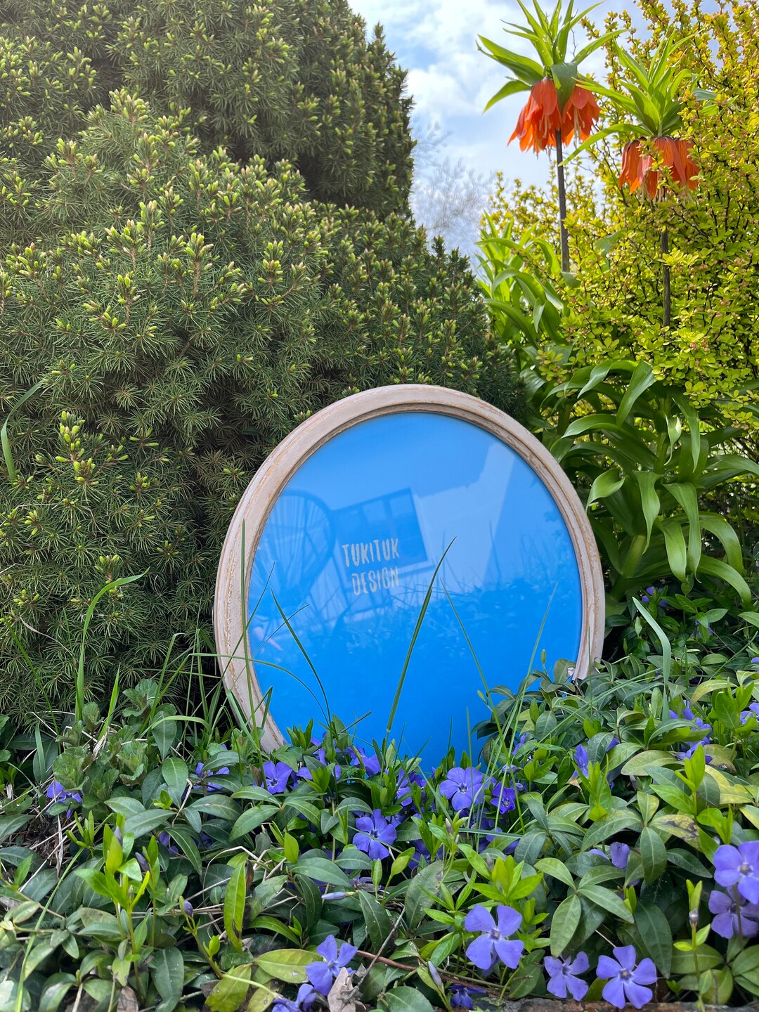 Premium Large Round Vintage Wooden Photo Frame, Rustic Wall Decor ...