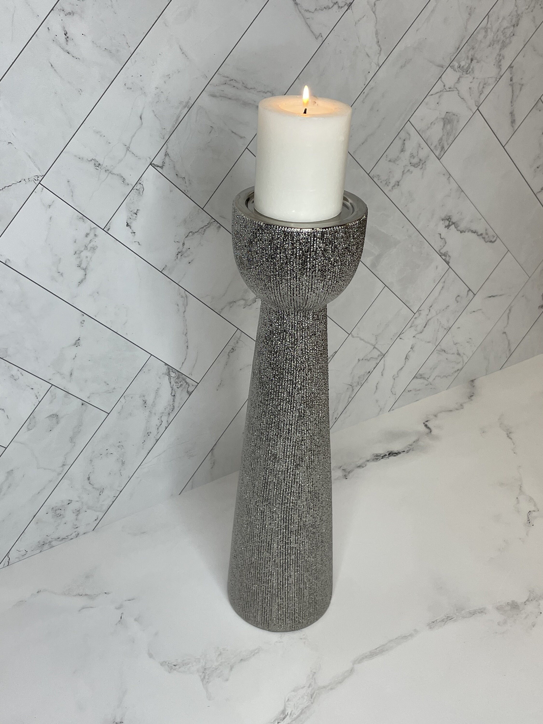 Stacy Silver Texture Vase - Etsy