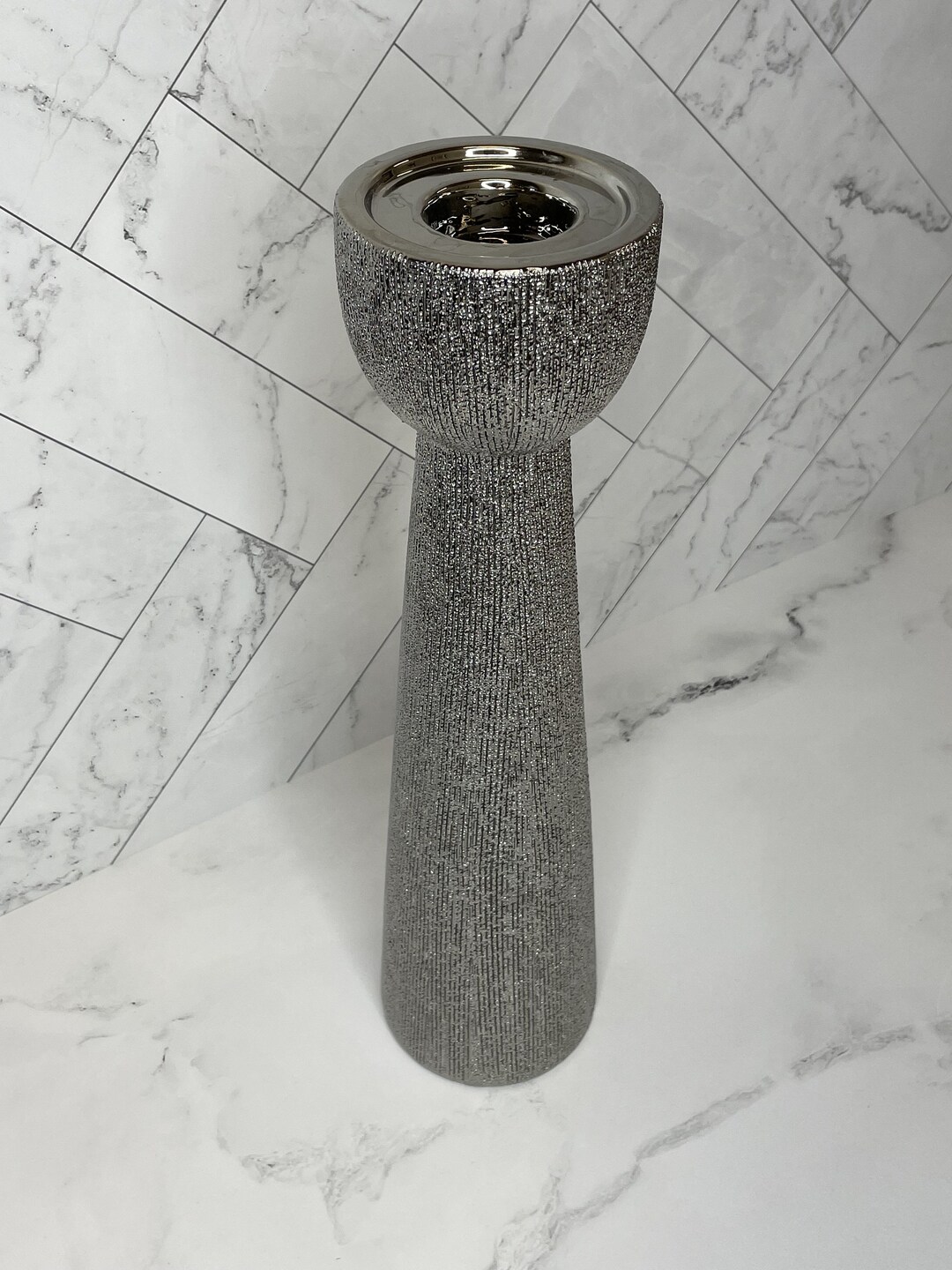 Stacy Silver Texture Vase - Etsy