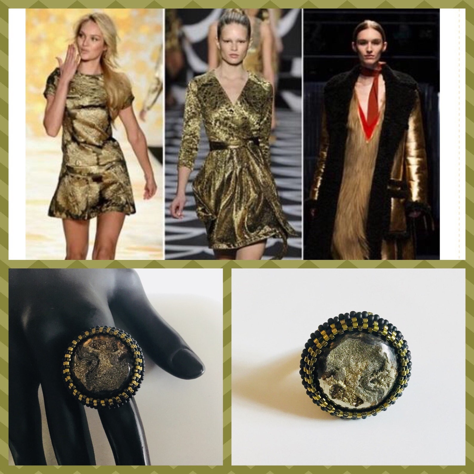 Pyrite Ring.druzy Ring.geode Ring.big Stone Ring - Etsy