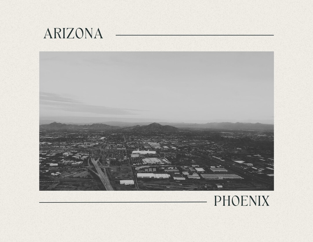 Phoenix, Arizona Post Card Vintage Style: Black & White Photography - Etsy