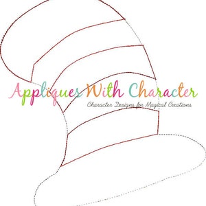 Striped Hat Bean Stitch Applique Design - Etsy