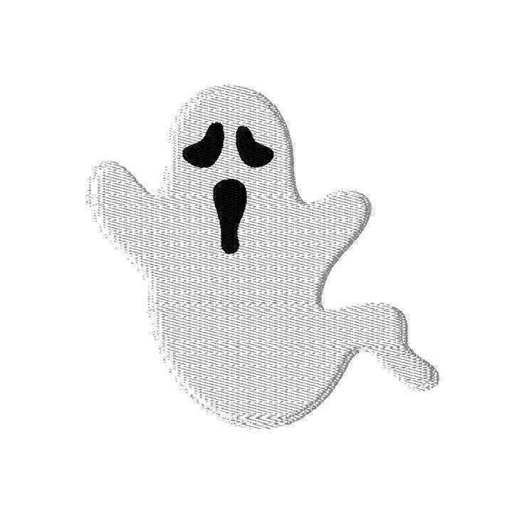 Ghost Embroidery Design Filled Stitch Ghost Embroidery - Etsy Canada