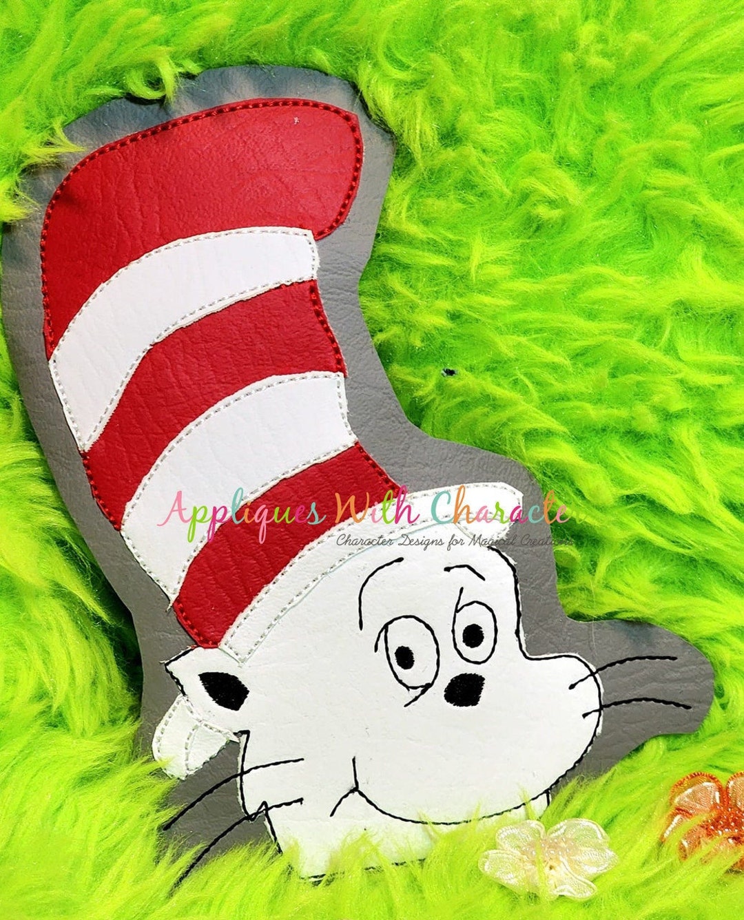 Cat Hat Bean Stitch Peeker Applique Design - Etsy