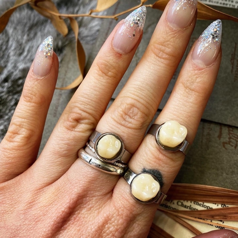 Silver Adult Human Molar Tooth Adjustable Ring Tooth Jewelry - Etsy