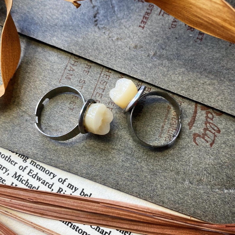 Silver Adult Human Molar Tooth Adjustable Ring Tooth Jewelry - Etsy