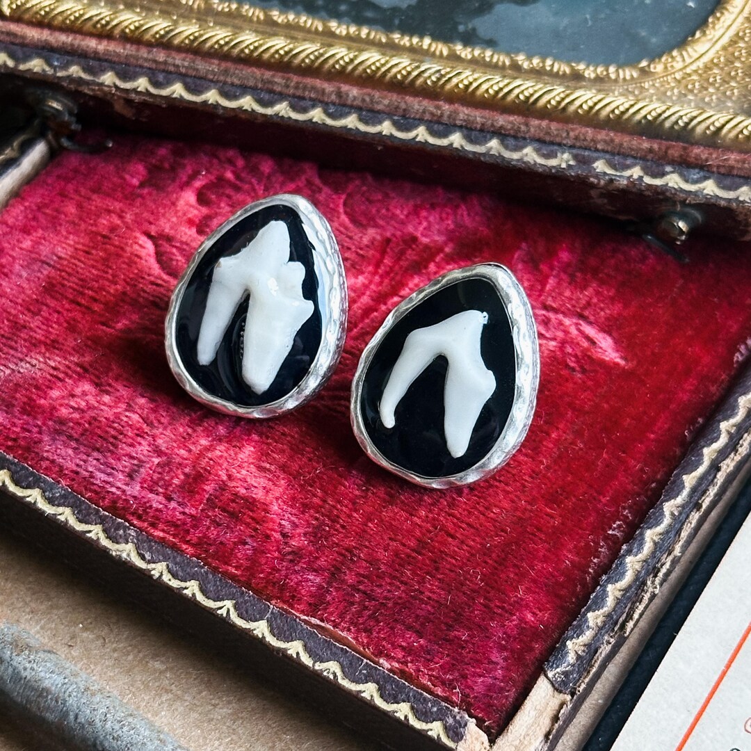 Fox Tooth Stud Earrings, Gothic Jewelry, Oddities Curiosities Taxidermy ...