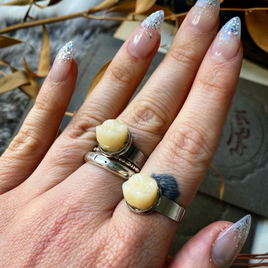 Silver Adult Human Molar Tooth Adjustable Ring Tooth Jewelry - Etsy