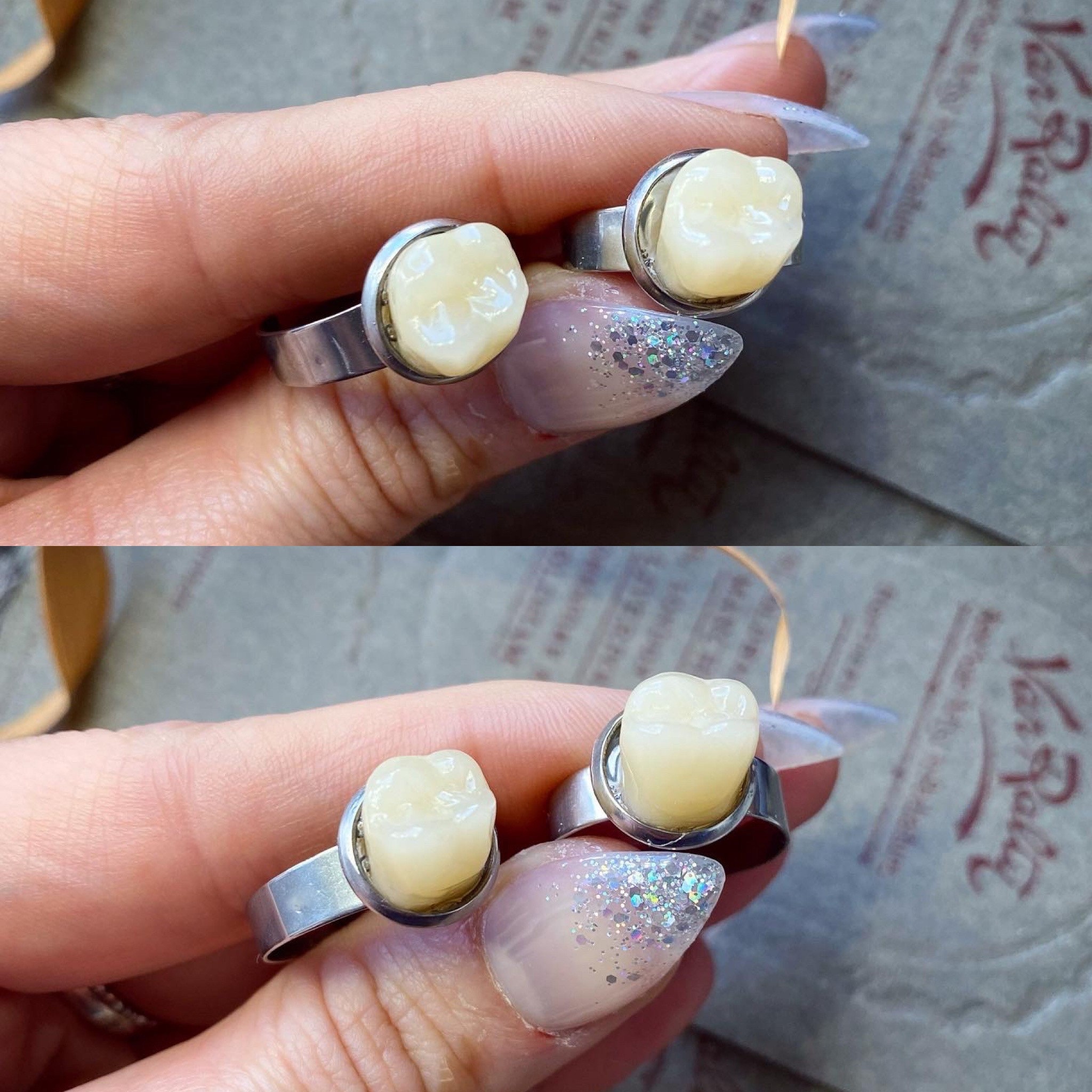 Silver Adult Human Molar Tooth Adjustable Ring Tooth Jewelry - Etsy