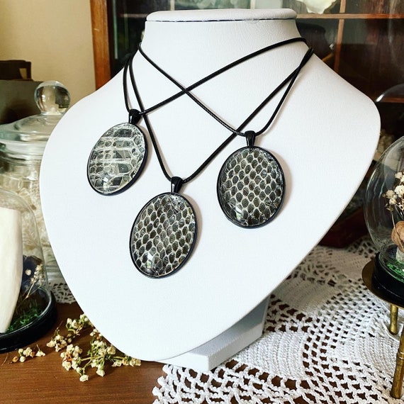 Real Snake Skin Pendant Necklace Gothic Jewellery Necklace - Etsy