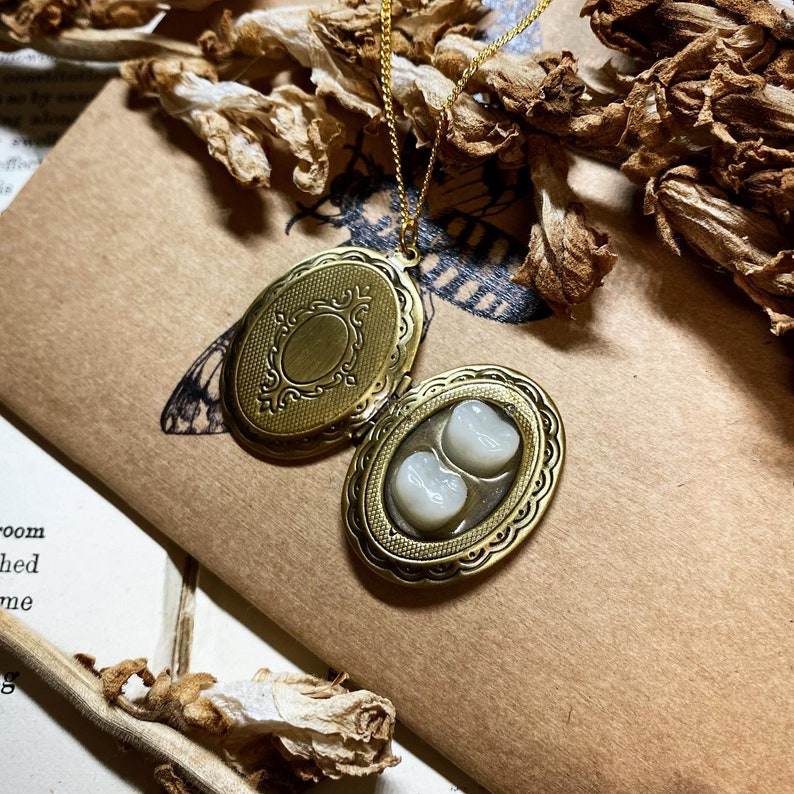 Bronze Double Human Molar Tooth Victorian Style Locket - Etsy