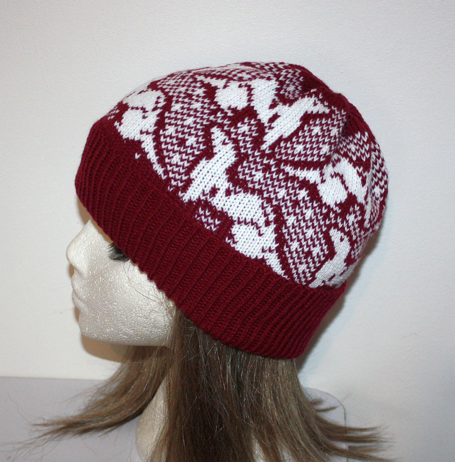 Ferrets, Weasels, Stoats on a Knitted Beanie Hat in a Choice of Colours ...