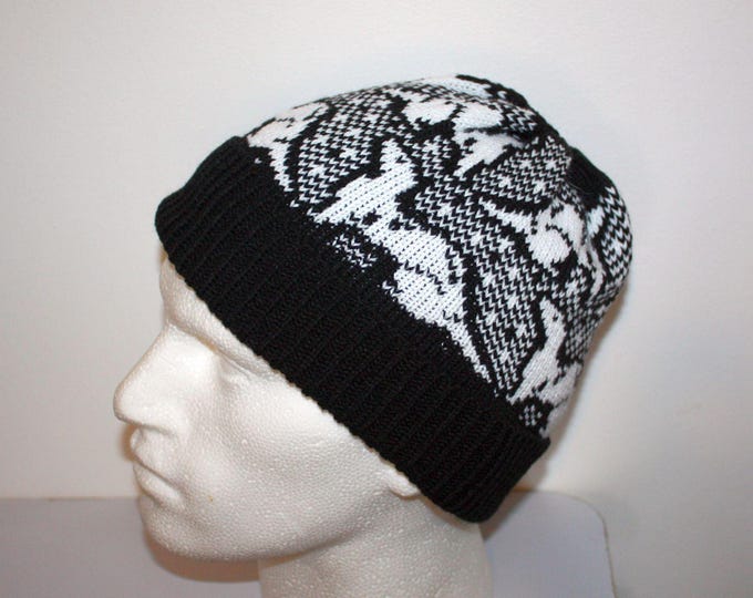 Ferrets, Weasels, Stoats on a Knitted Beanie Hat in a Choice of Colours ...