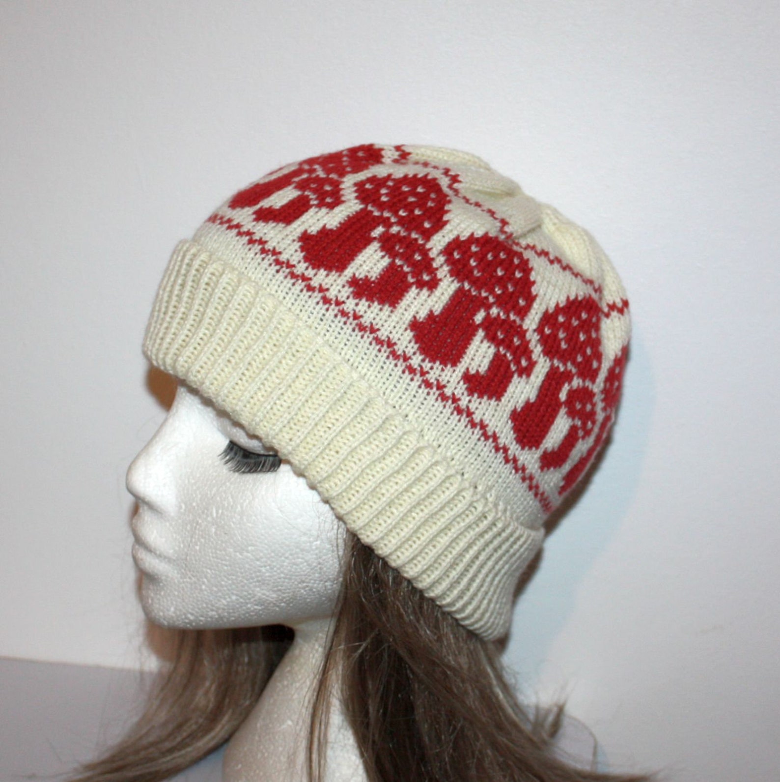 Toad Stools Mushrooms in a Choice of Colours Beanie Hat - With or ...