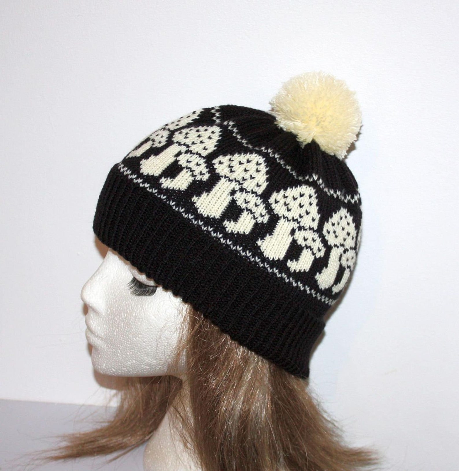 Toad Stools Mushrooms in a Choice of Colours Beanie Hat - With or ...