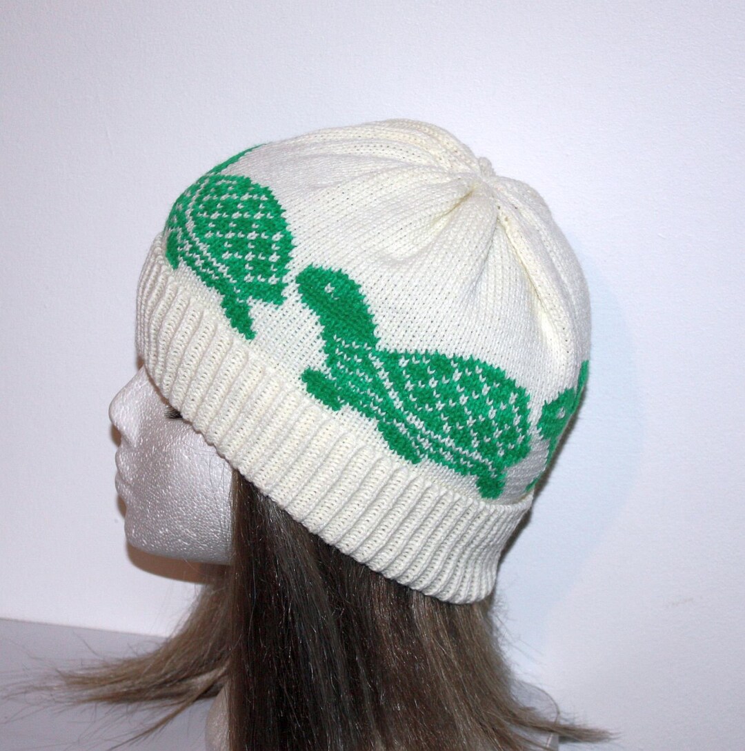 Turtles, Terrapin or Tortoise on a Knitted Beanie Hat in a Choice of ...