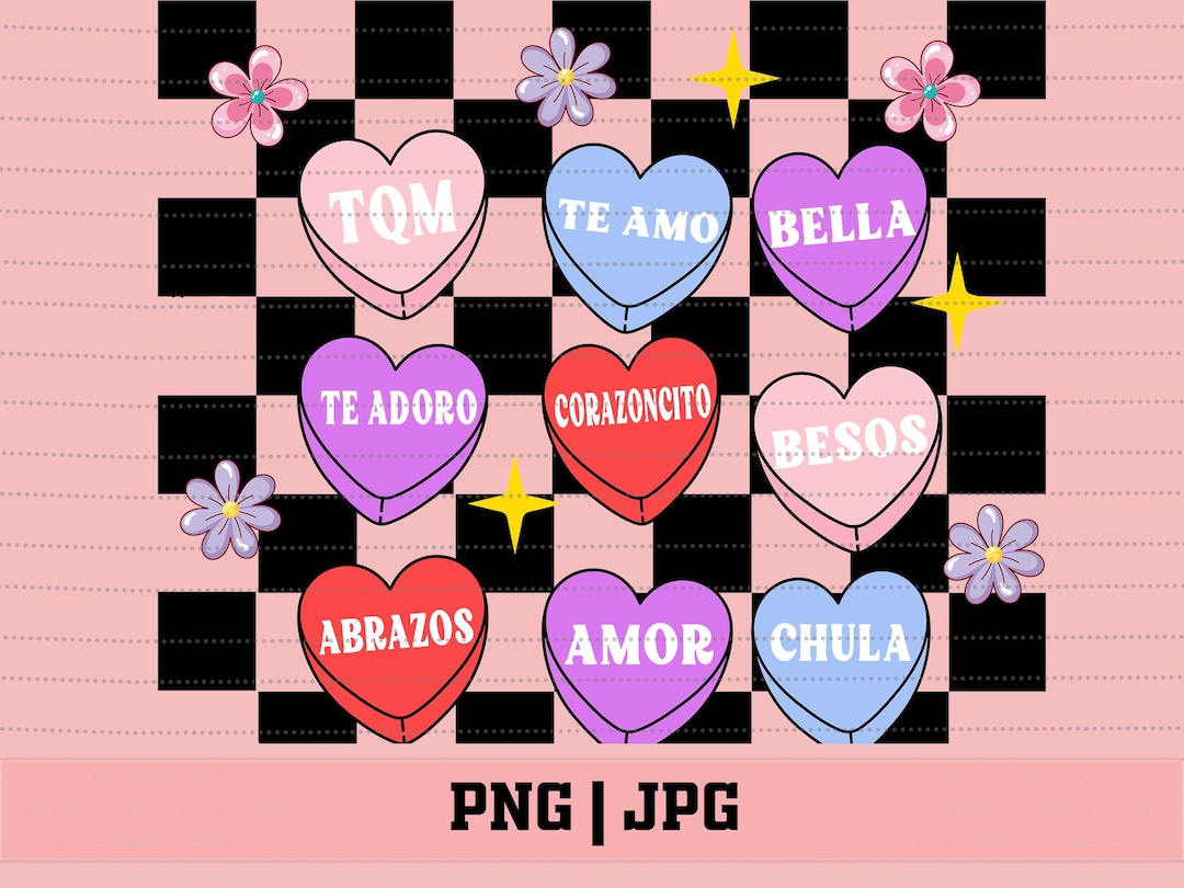 Spanish Valentine Conversation Hearts PNG, Feliz San Valentín, Amor PNG ...