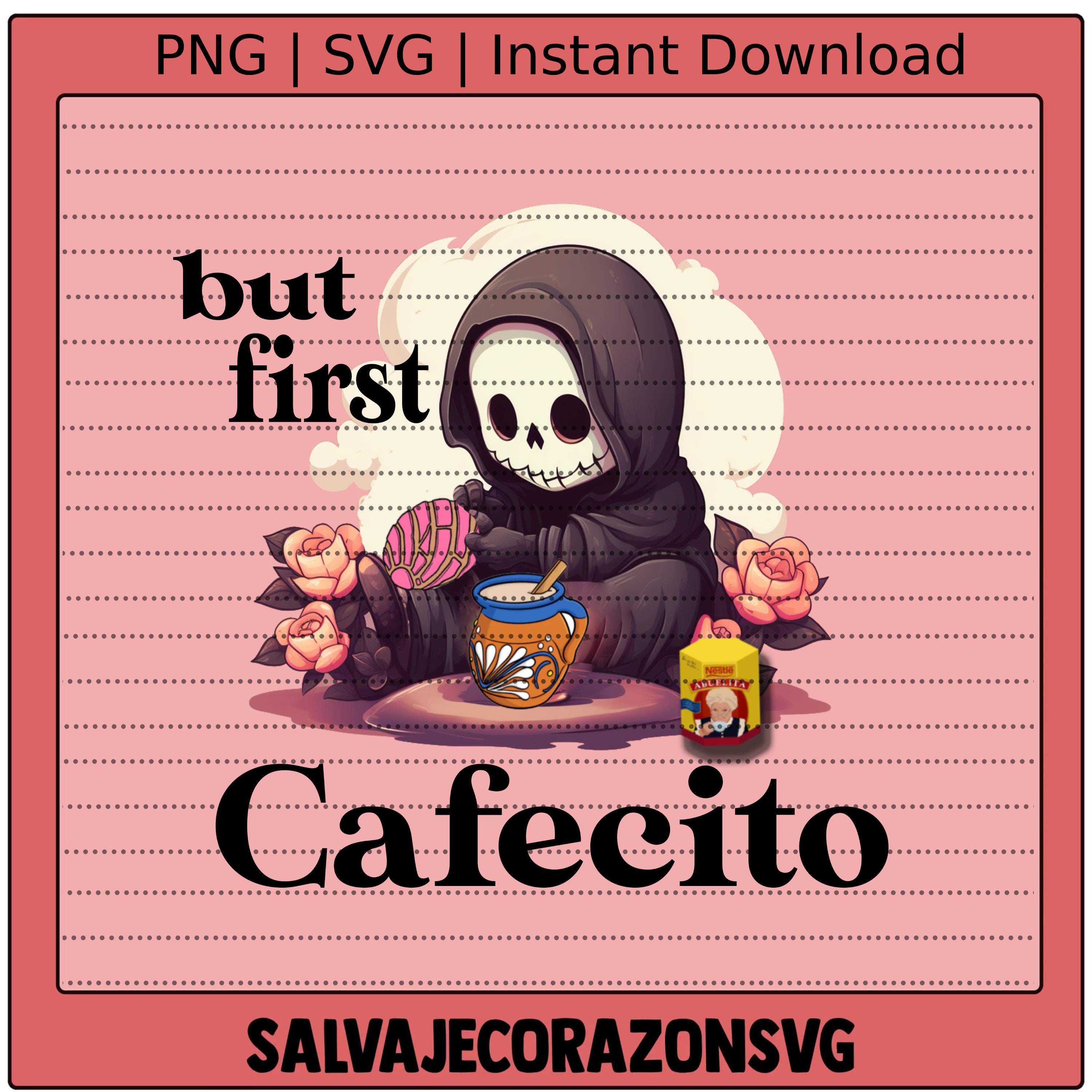 But First Cafecito Ghost PNG Cafecito PNG but First - Etsy