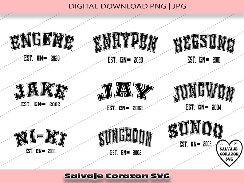 Enhypen Svg Eps Pdf Jpg Png | Engene Decal | Enhypen Sticker | Vector ...