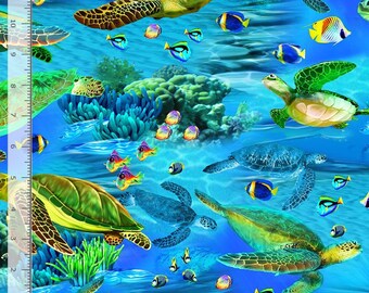 Marine Life in Ocean Blue - Custom Made Unisex Men Women Scrub Tops ...