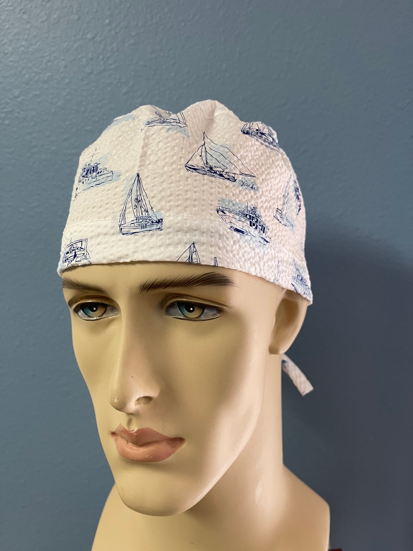 Boats - Men Women Unisex Custom Made Scrub Cap Hat Healthgear for ...