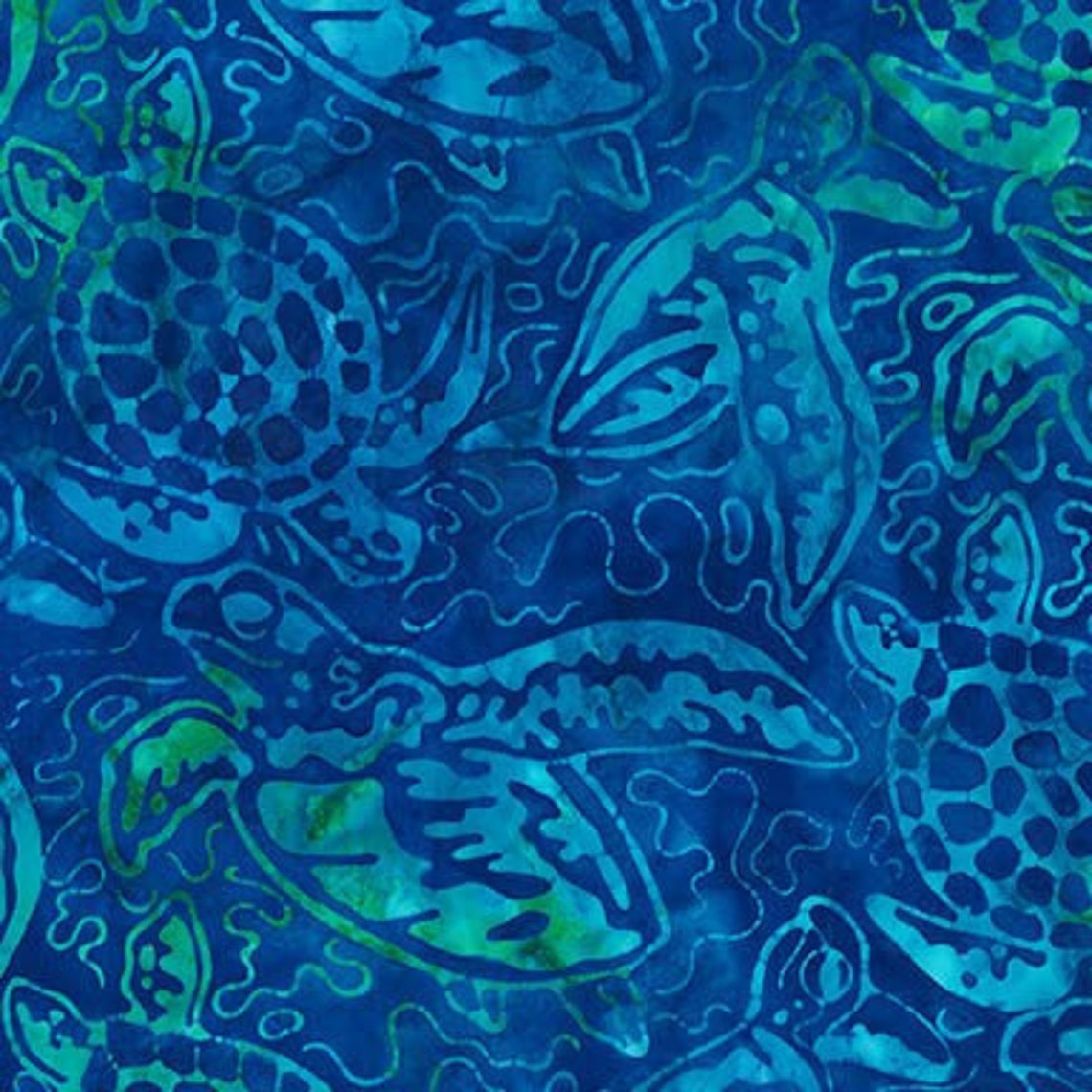 Turtles Totally Tropical in Royal Blue Batik Custom Made | Etsy