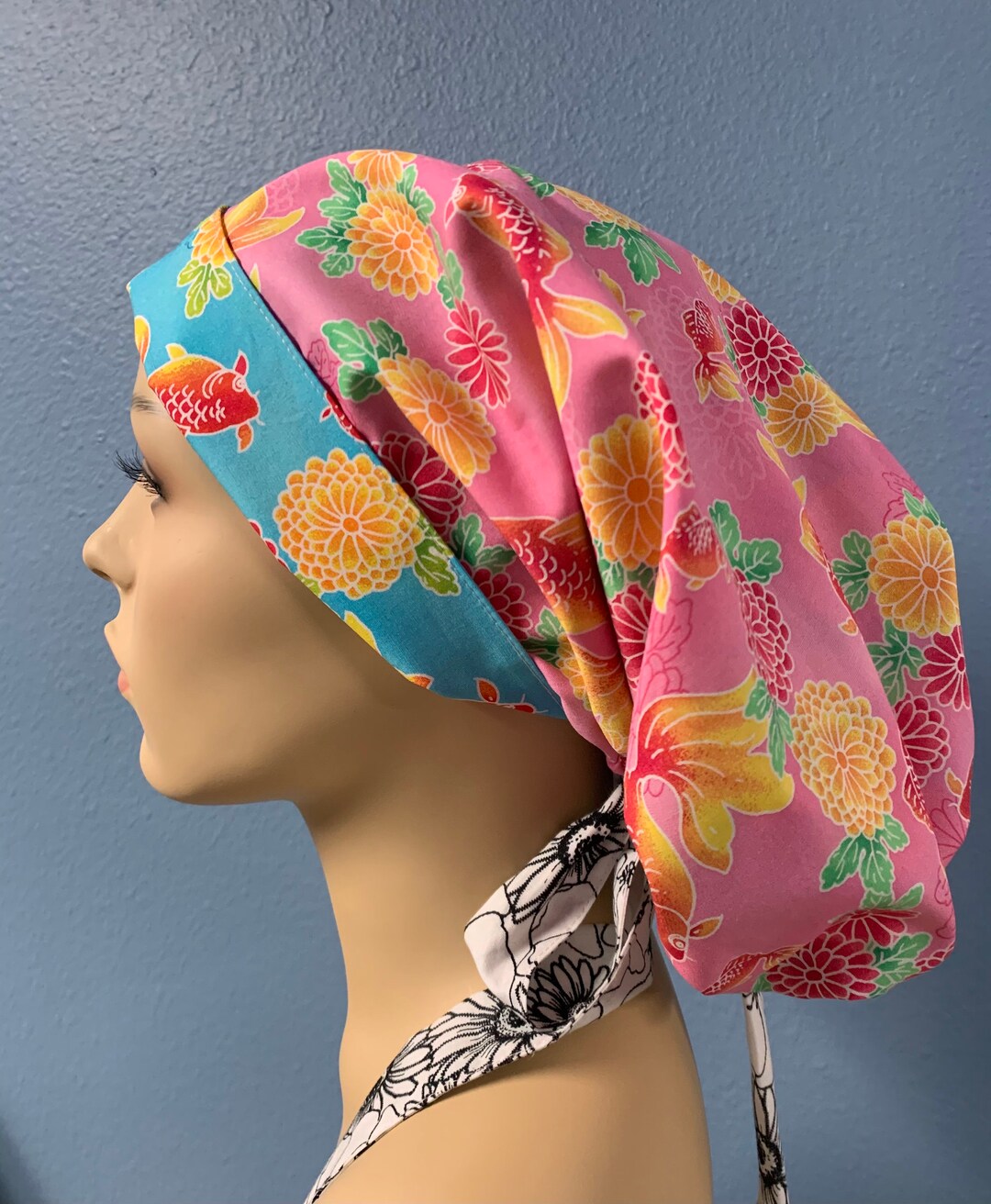 Koi Custom Made Bonnet/ponytail Cap Hat 100% Cotton/poly Cotton ...