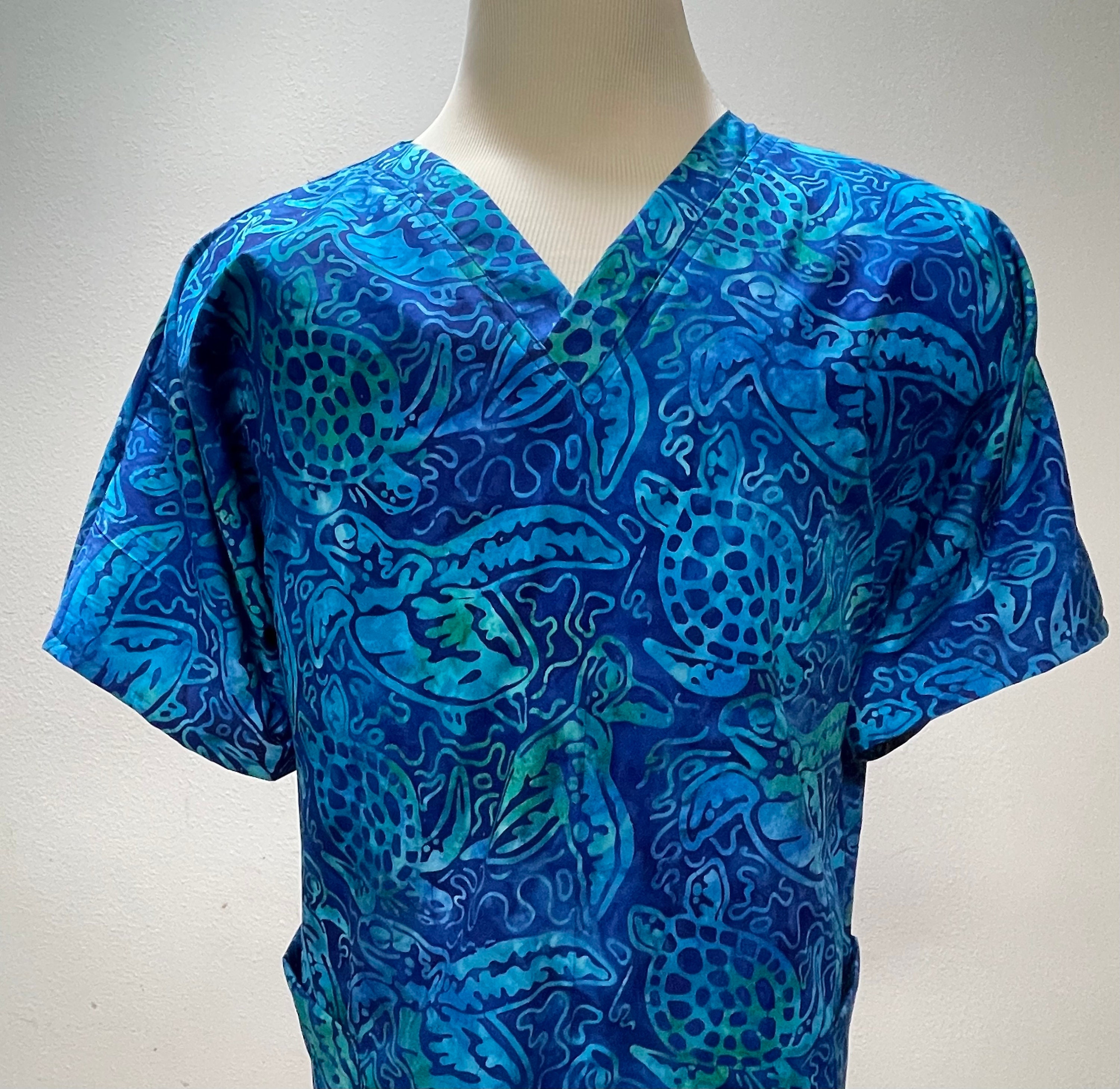 Turtles Totally Tropical in Royal Blue Batik Custom Made - Etsy