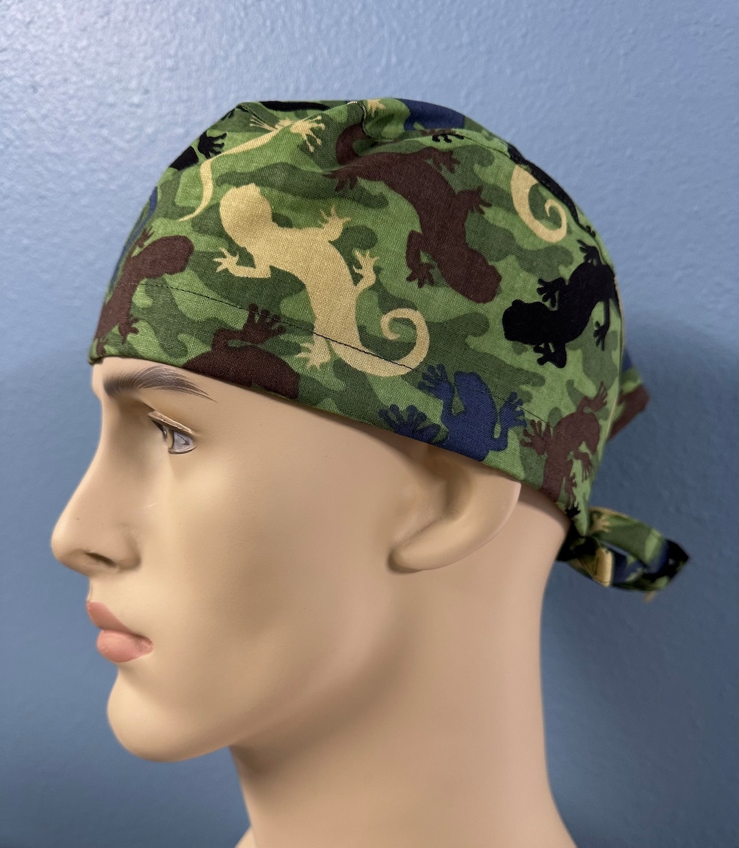 Camo Salamander - Men Women Unisex Custom Made Scrub Cap Hat Healthcare ...