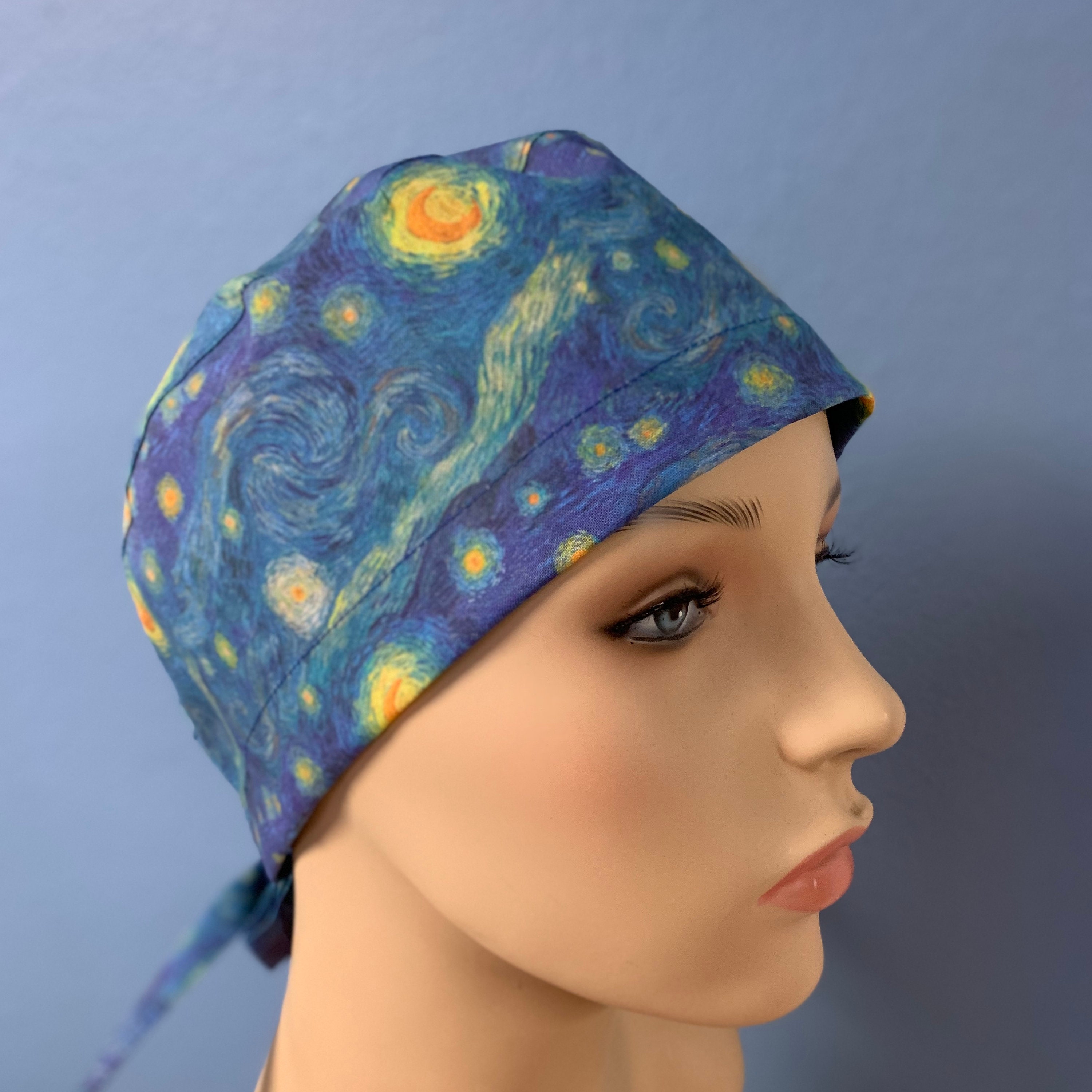 The Starry Night - Men Women Unisex Custom Made Scrub Cap Hat ...