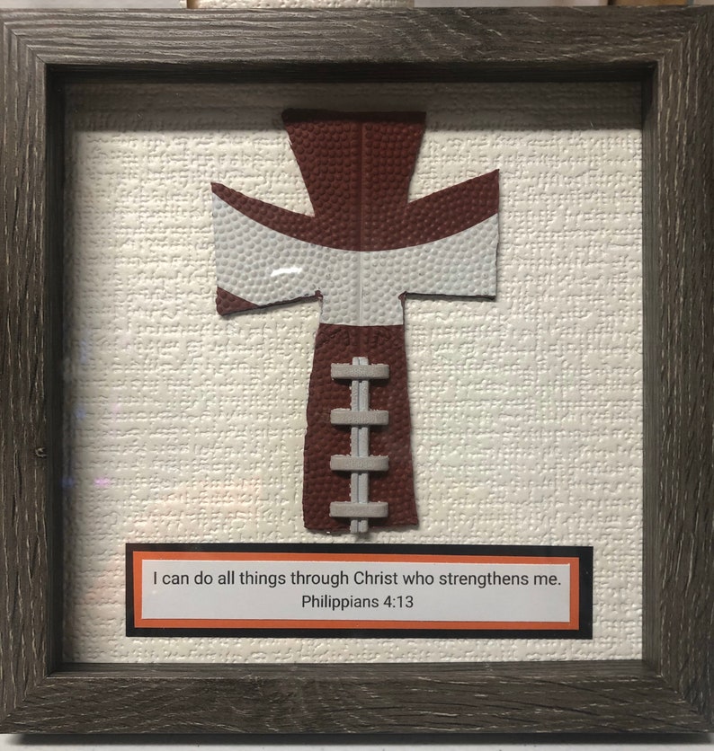 Shadow Box Football Cross | Etsy