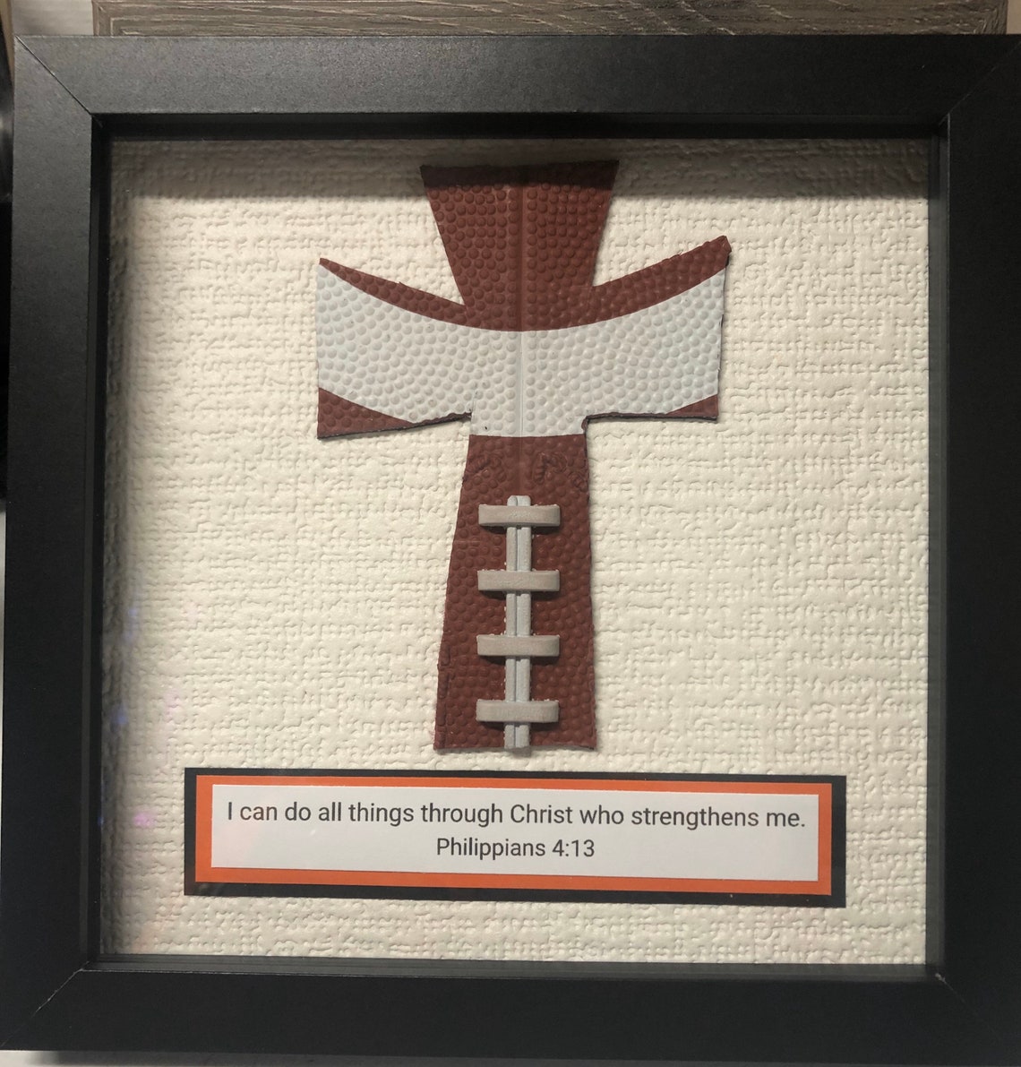 Shadow Box Football Cross | Etsy