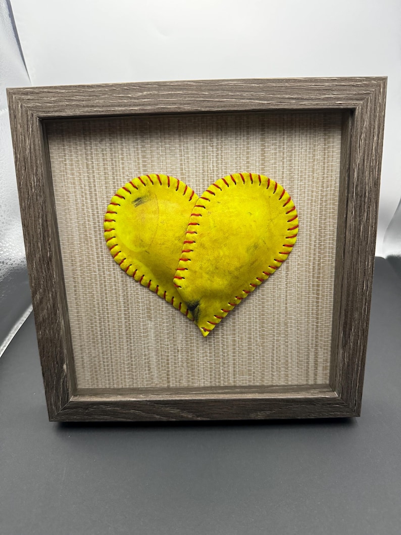 Shadow Box - Softball Heart - Etsy