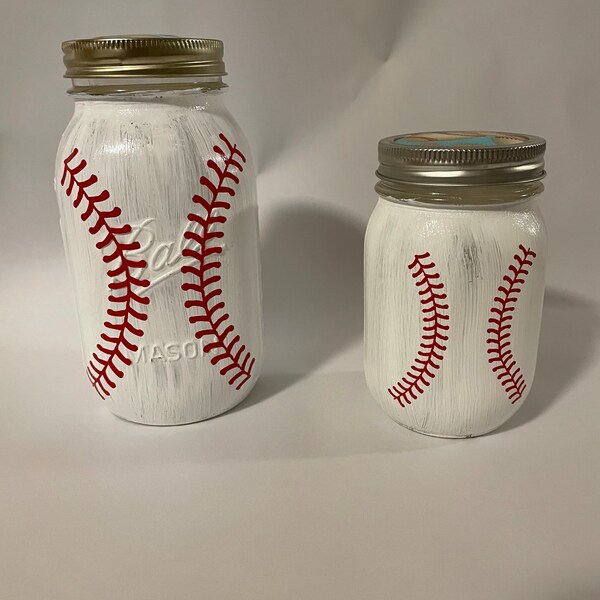 Baseball Mason Jar - Etsy
