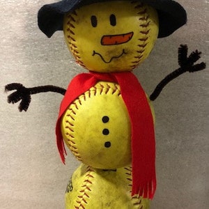 Softball Snowman - Etsy
