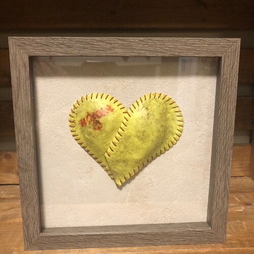 Shadow Box Softball Heart - Etsy
