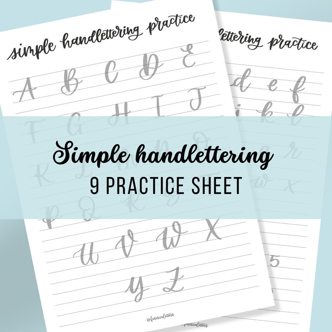 Hand Lettering Alphabet Practice Sheet Simple Lettering - Etsy