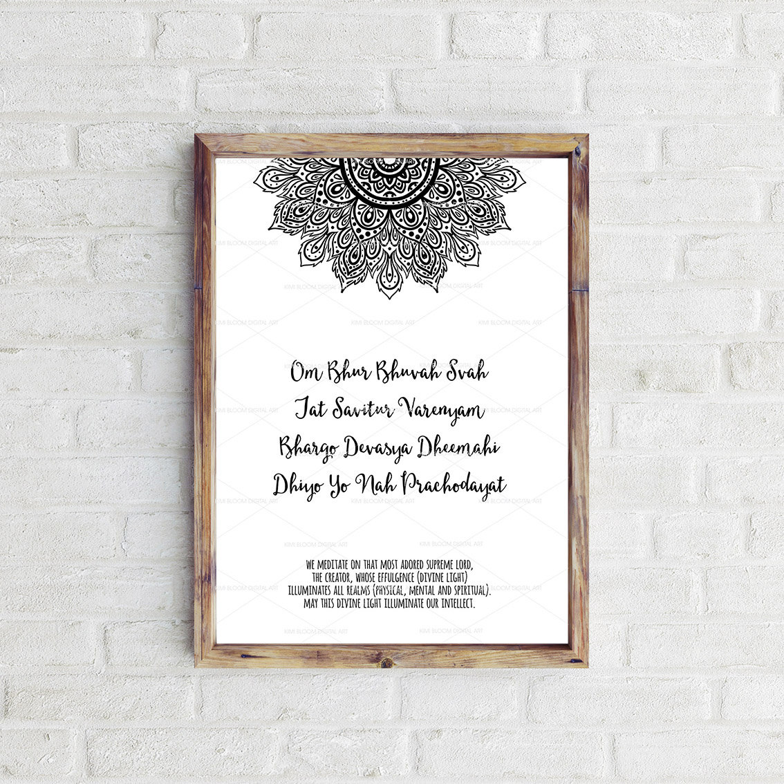 Om Bhur Bhuvah Svah Gayatri mantra Yoga Chant Yoga Print - Etsy Nederland