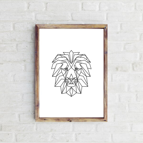 Geometric Lion - Etsy