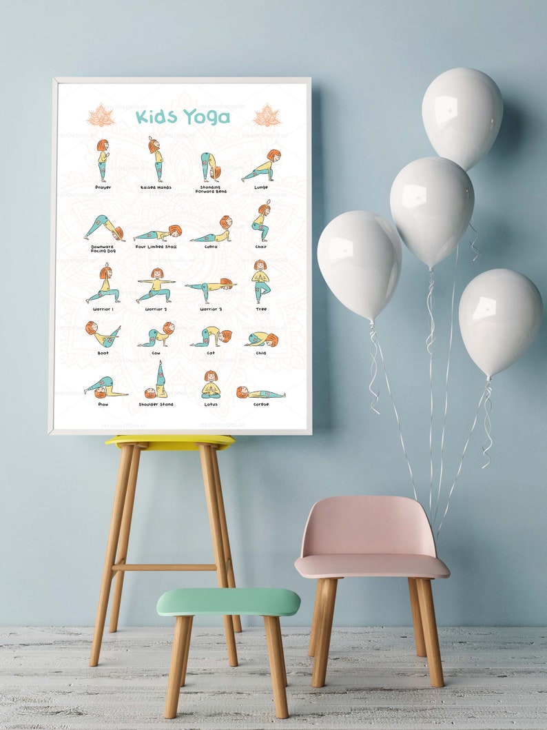 Kids Yoga Poster Asana Print Yoga for Kids Kids Wall Art - Etsy