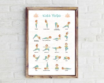 Kids Yoga Poster - Etsy