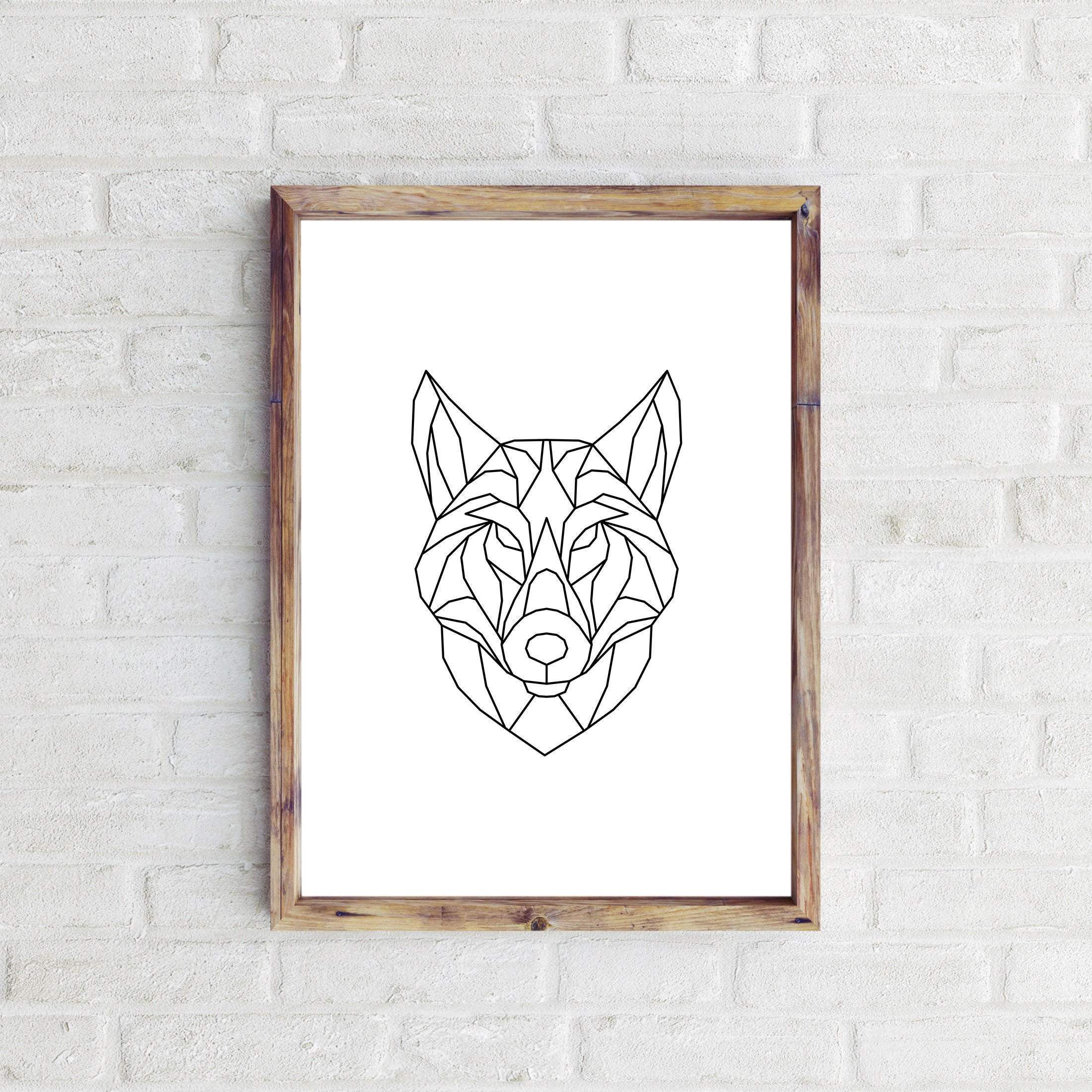 B&W Geometric Wolf Print Wolf Line Art Wolf Geometric Art - Etsy UK