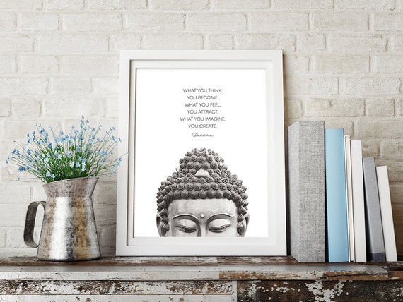 What You Think You Become... Buddha Quote Buddha Wall Art | Etsy