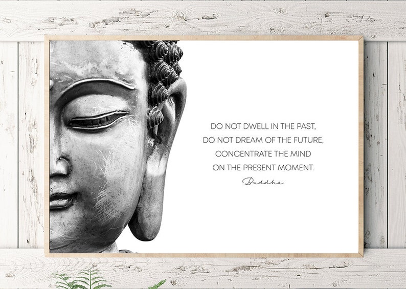 Present Moment... Buddha Quote Buddha Wall Art Yoga Print - Etsy