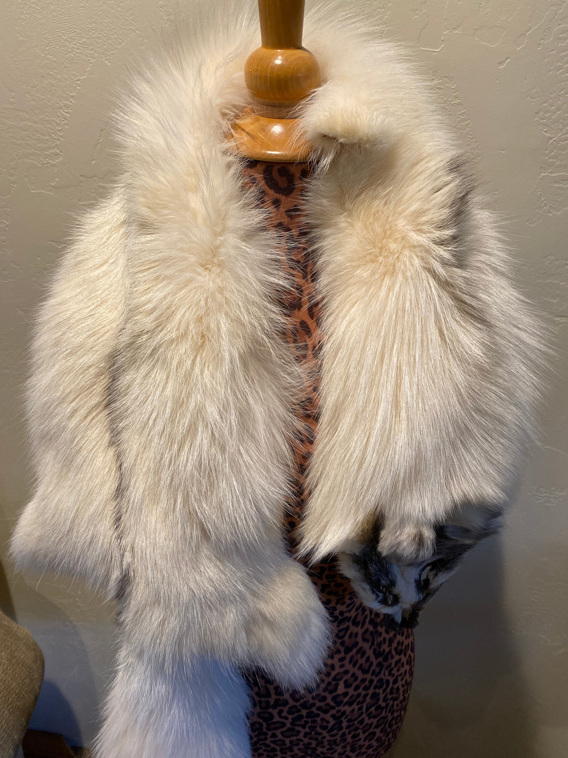Vintage Full Fox Fur Wrap Stole Shawl Scarf White Wedding Gorgeous ...