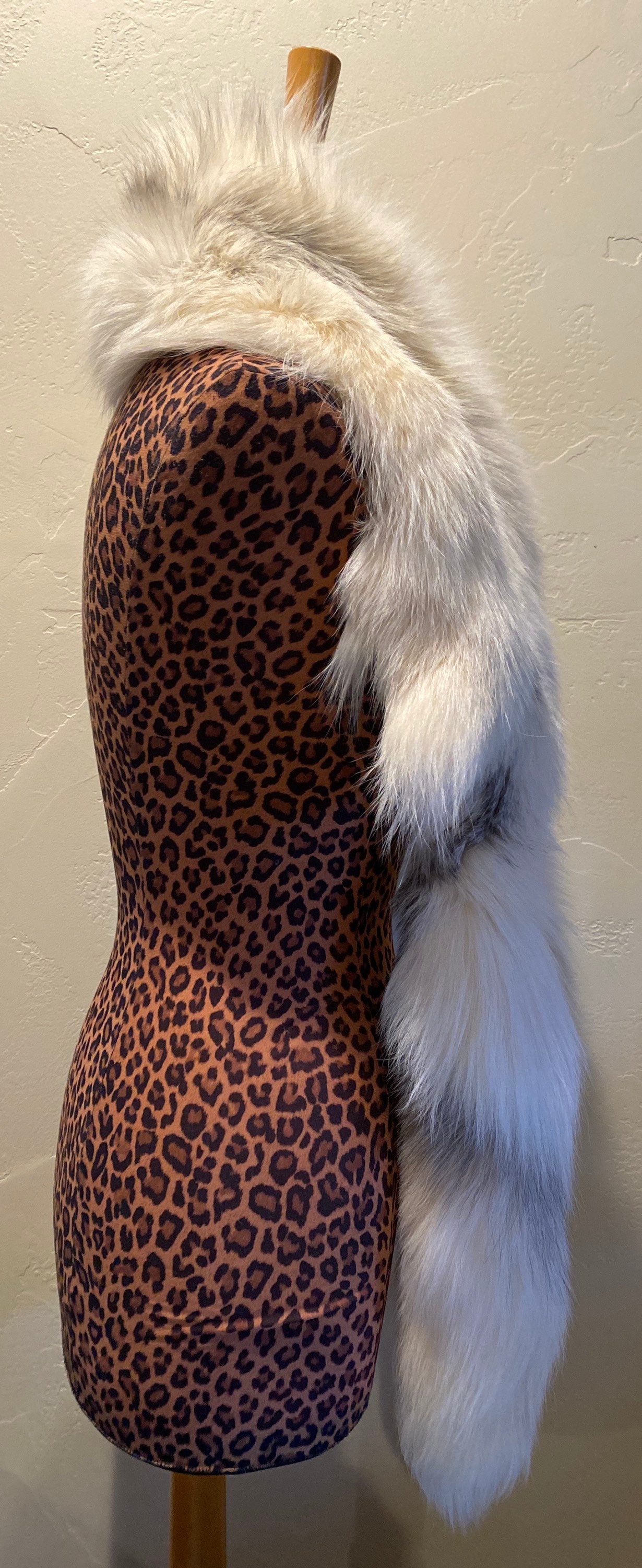 Vintage Full Fox Fur Wrap Stole Shawl Scarf White Wedding Gorgeous ...