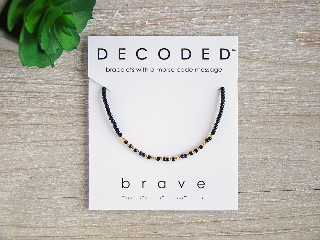 BRAVE - Word Bracelet - Morse Code Jewelry - Inspirational Jewelry ...