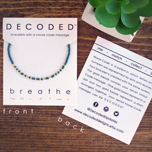 BREATHE - Morse Code Bracelet - Inspirational Jewelry - Morse Code ...