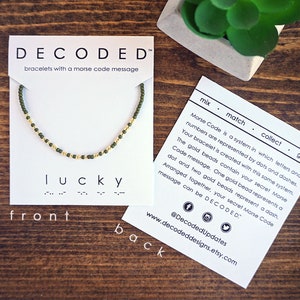 LUCKY - Morse Code Jewelry - Inspirational Jewelry - Morse Code ...