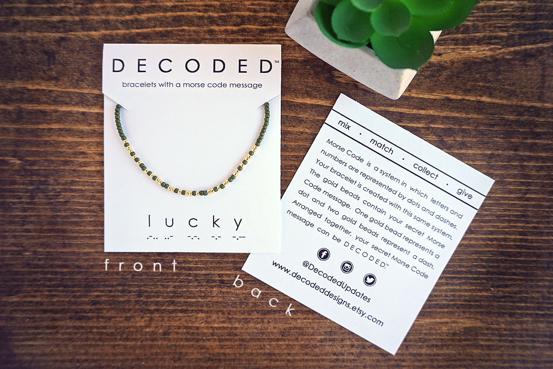 LUCKY - Morse Code Jewelry - Inspirational Jewelry - Morse Code ...